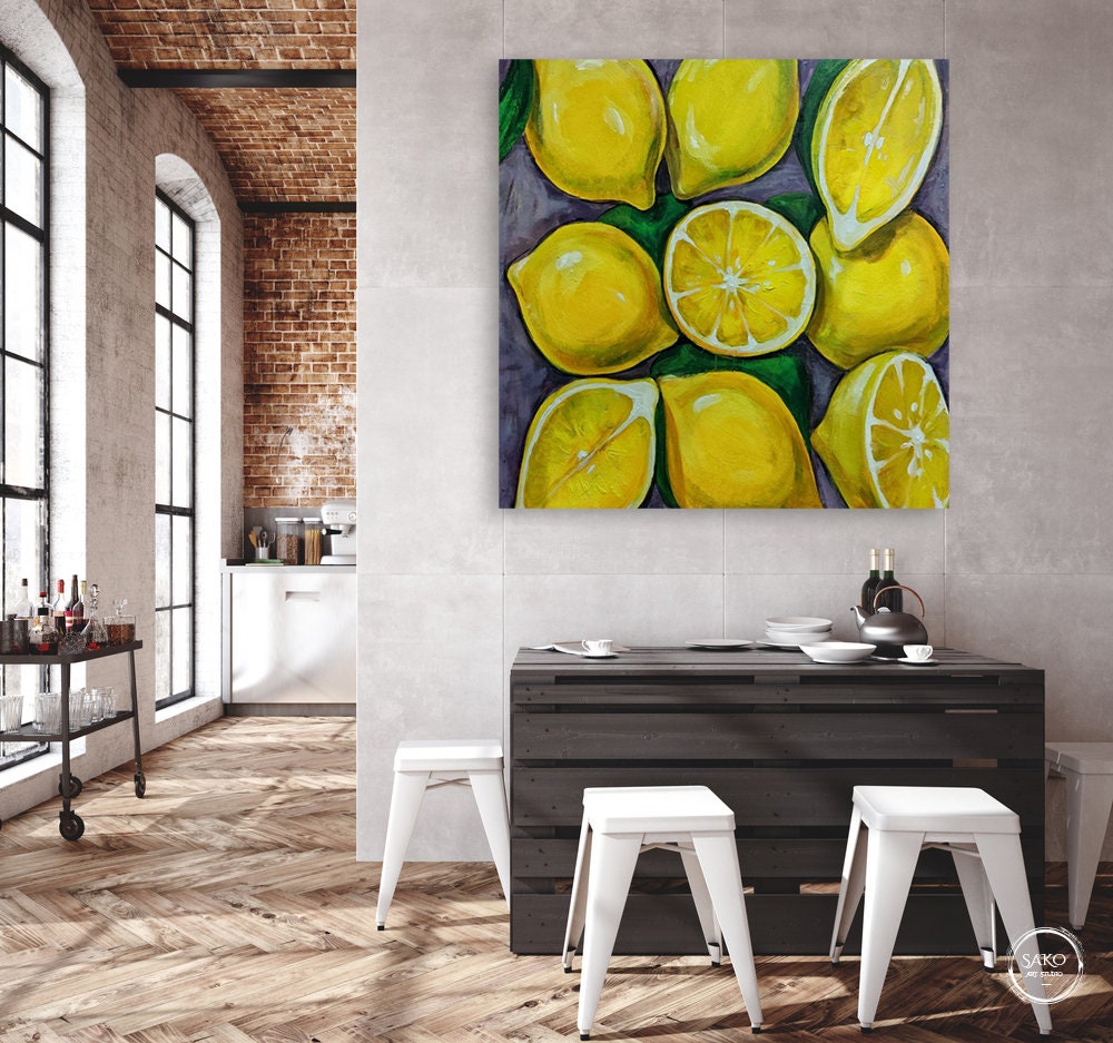 Lemon Painting on canvas – Sako Art Studio
